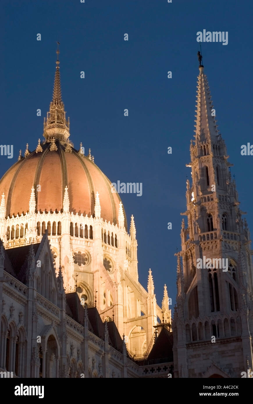 Parliament Building by Night Budapest Hungary Stock Photo - Alamy