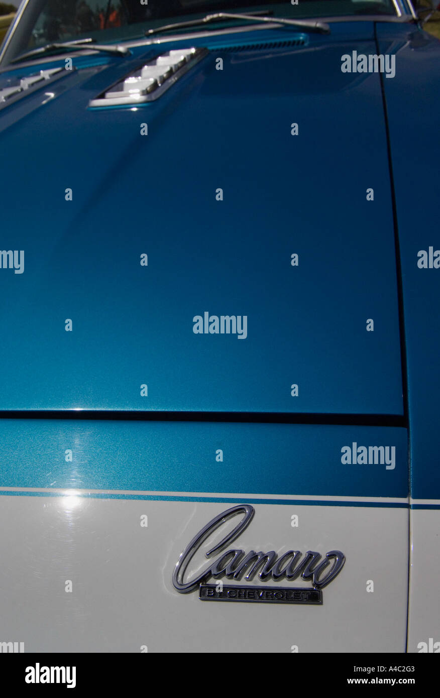Chevrolet Camaro hood, bonnet and badge Stock Photo - Alamy