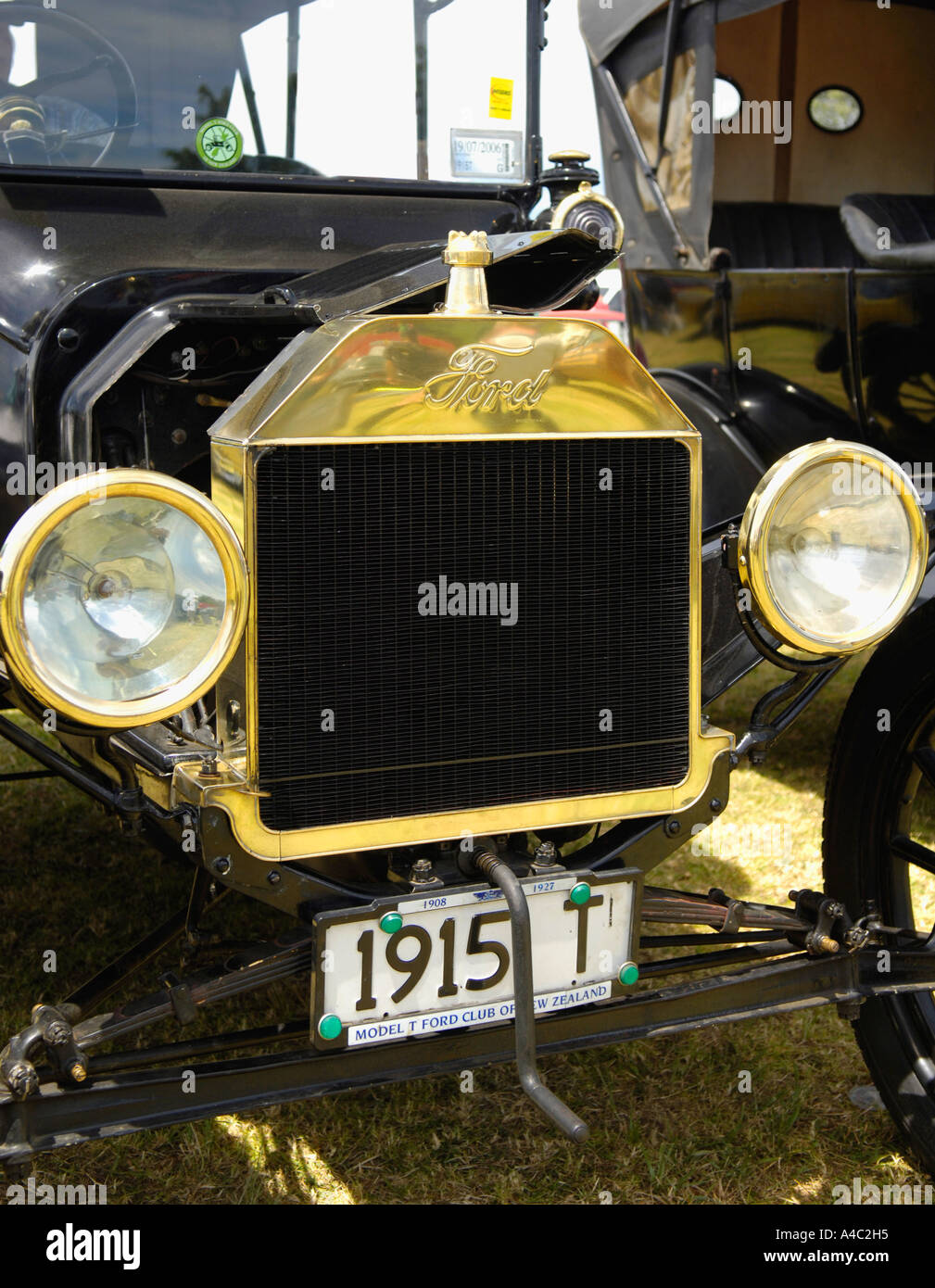 Classic Brass Ford Radiator on classic car Model T Stock Photo - Alamy