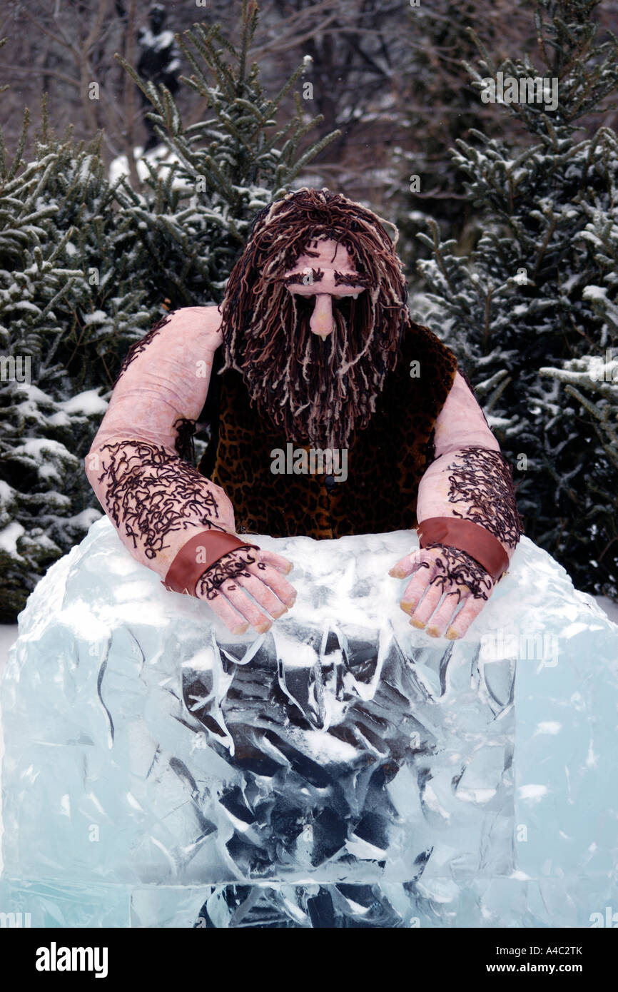 Caveman in block of ice Stock Photo - Alamy