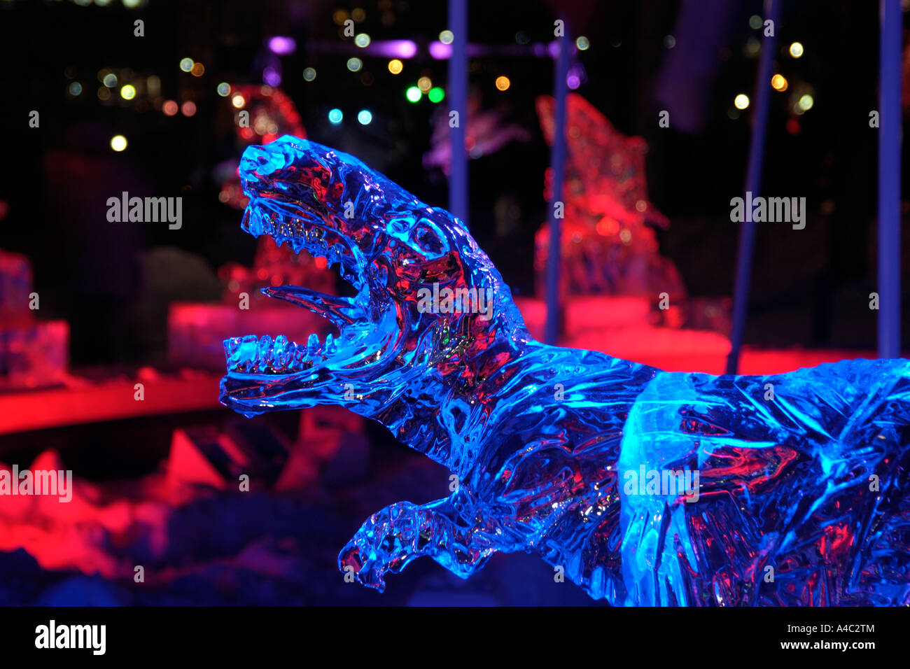 Dinosaur ice sculpture during Winterlude Stock Photo - Alamy