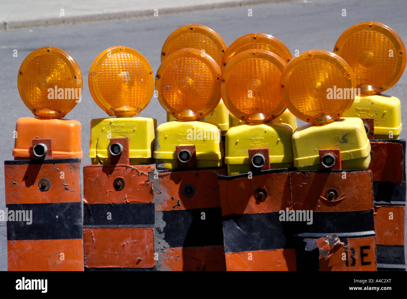 Orange construction signs hi-res stock photography and images - Alamy