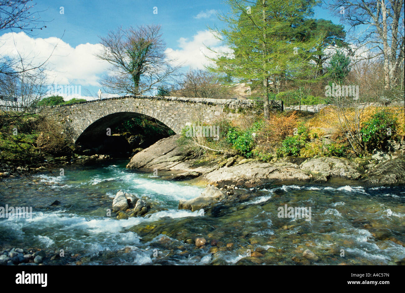 Bridge over the River Coe at Glencoe Village Stock Photo - Alamy