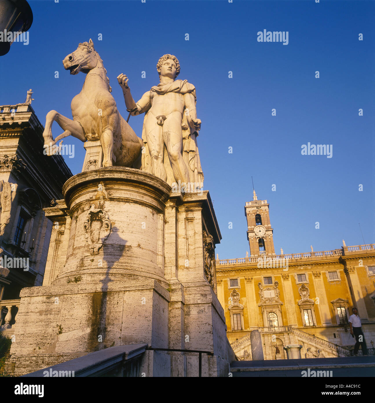 Italy Rome Campidoglio. Equestrian Dioscuri statue Stock Photo - Alamy