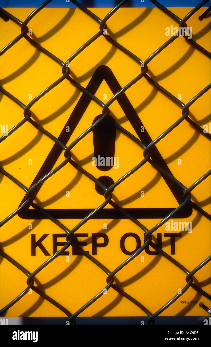 A Keep Out notice at the Isle of Portland Dorset England UK Stock Photo ...