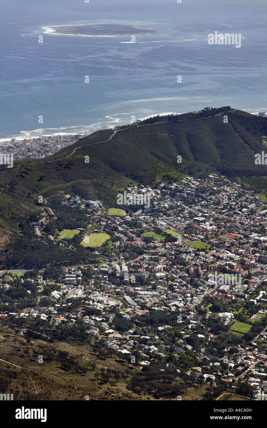 Cape Town and Robben Island ( view from top of Table Mountain Stock ...
