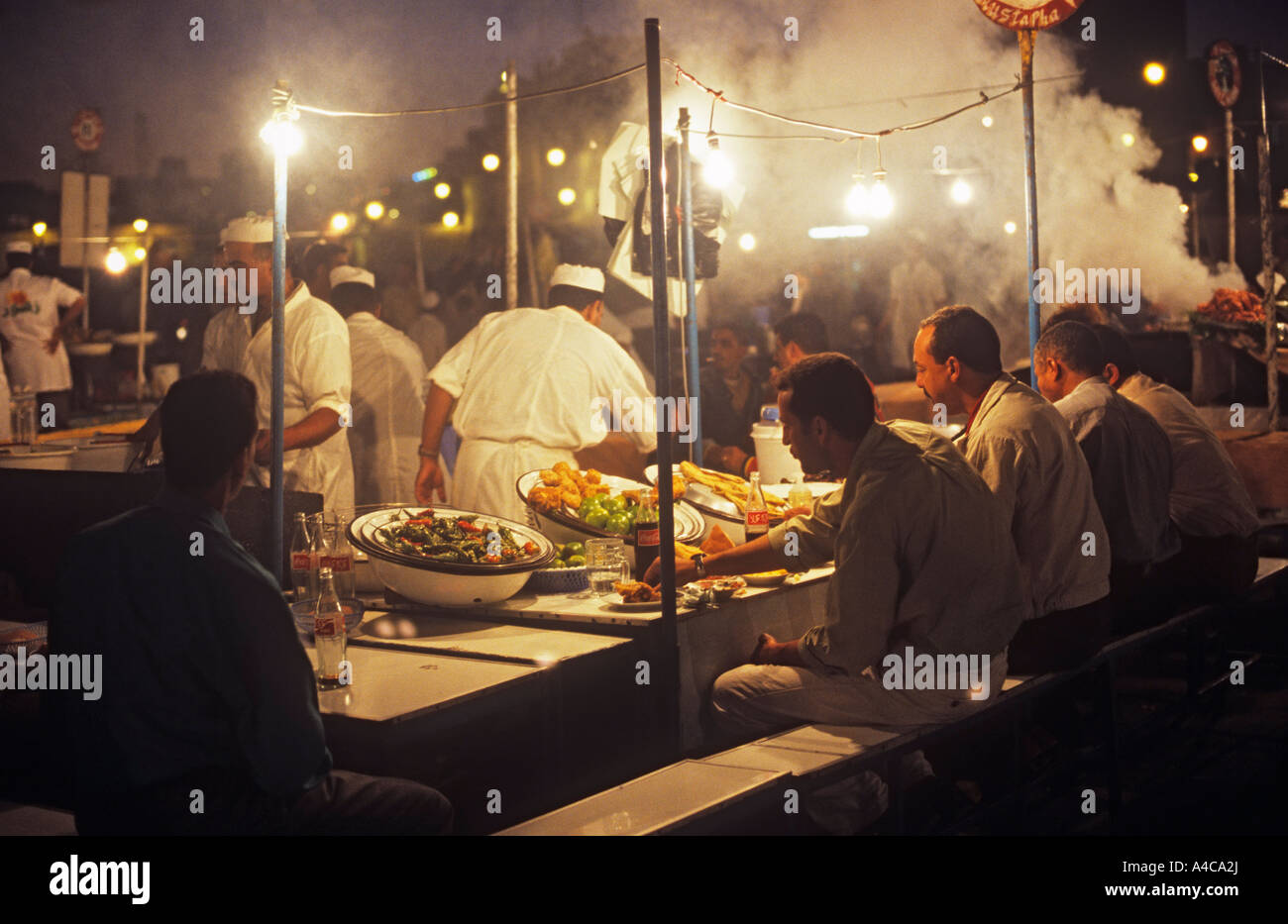 Djemaa el Fna Square of the Dead food stall at night Marrakesh Morocco ...