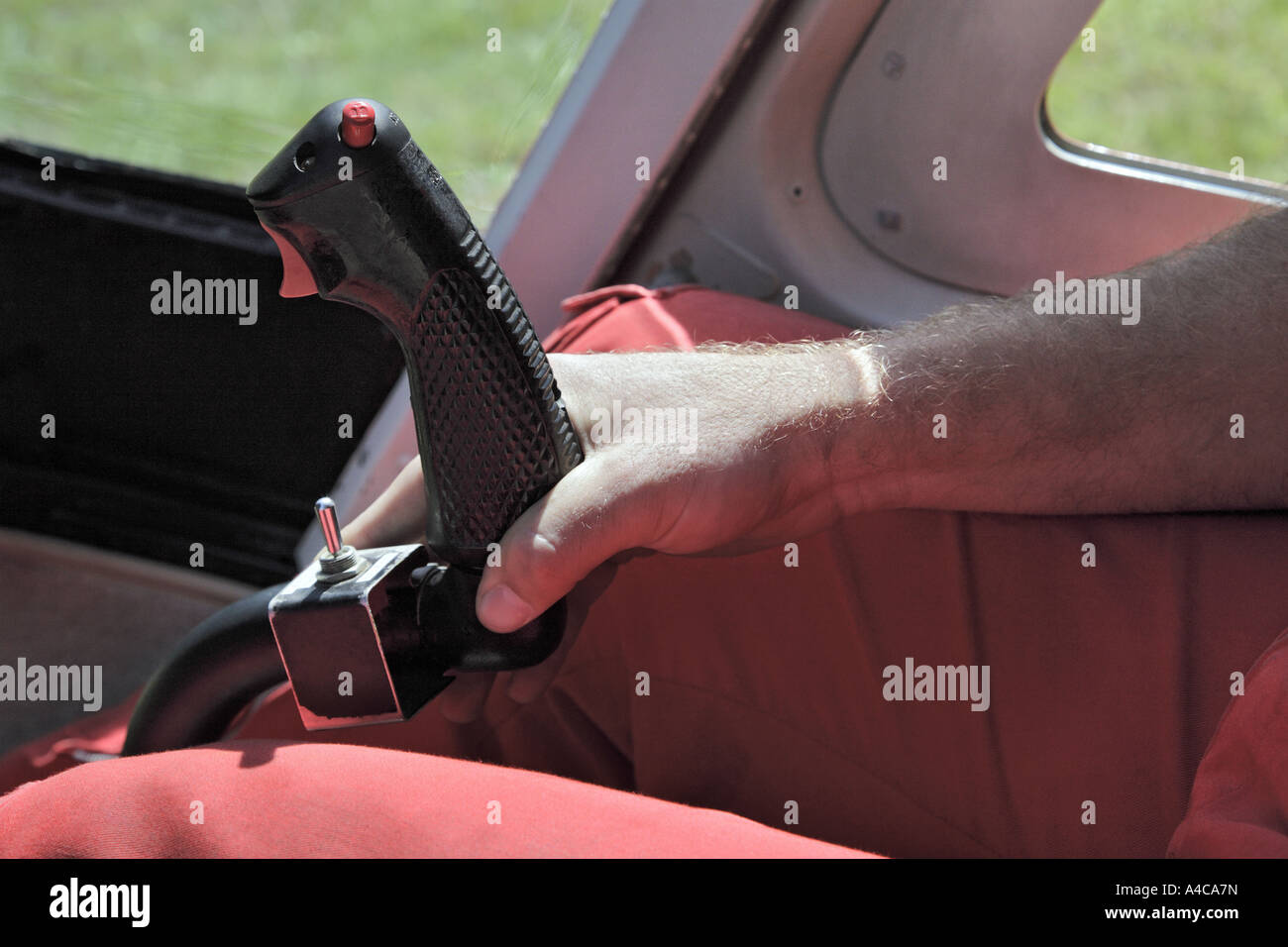 close-up of helicopter joystick Stock Photo - Alamy