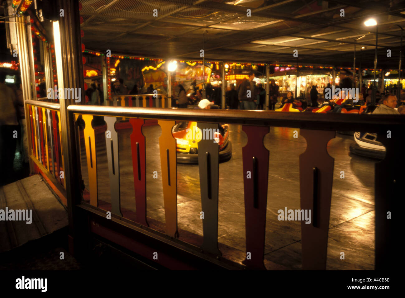 Detail of fairground dodgem ride at night Stock Photo - Alamy
