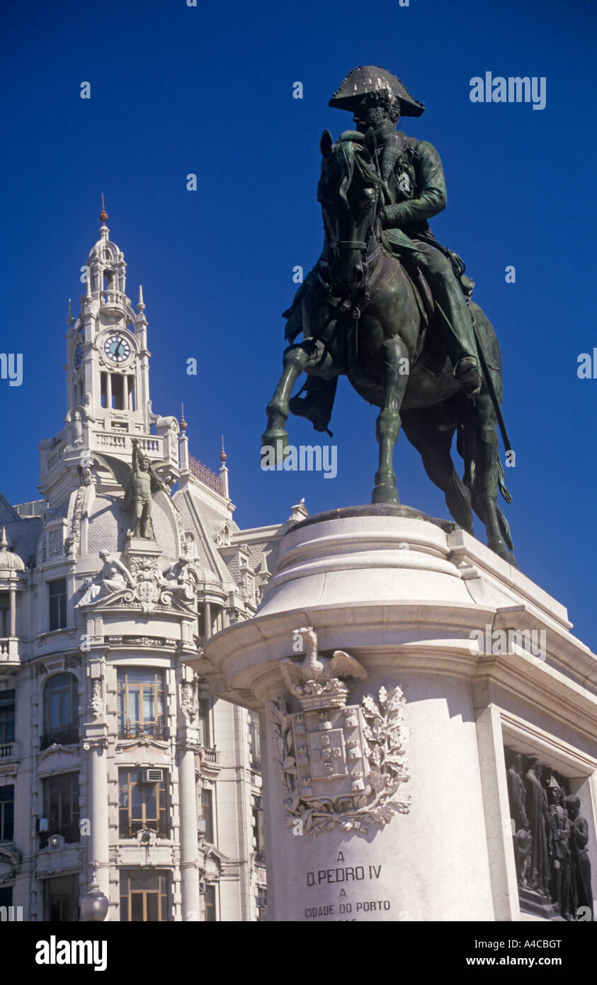 Dom Pedro IV statue Avenida dos Aliados Porto Portugal Stock Photo - Alamy