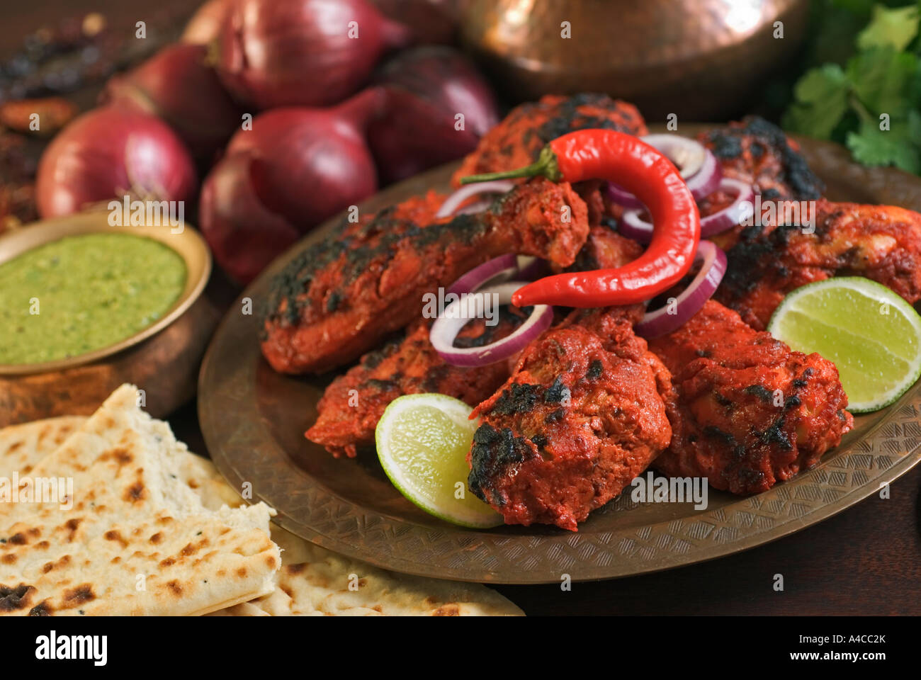 Tandoori Chicken India Food Stock Photo - Alamy