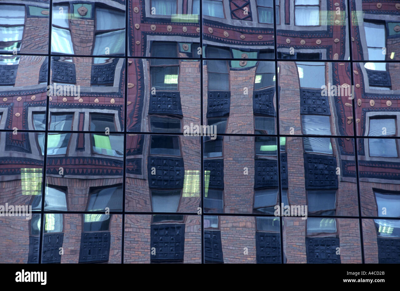 Window reflections of building, New York City USA Stock Photo - Alamy
