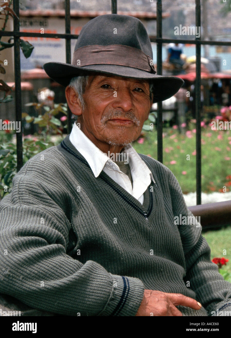 Old Indian Man in Lima Peru Stock Photo - Alamy