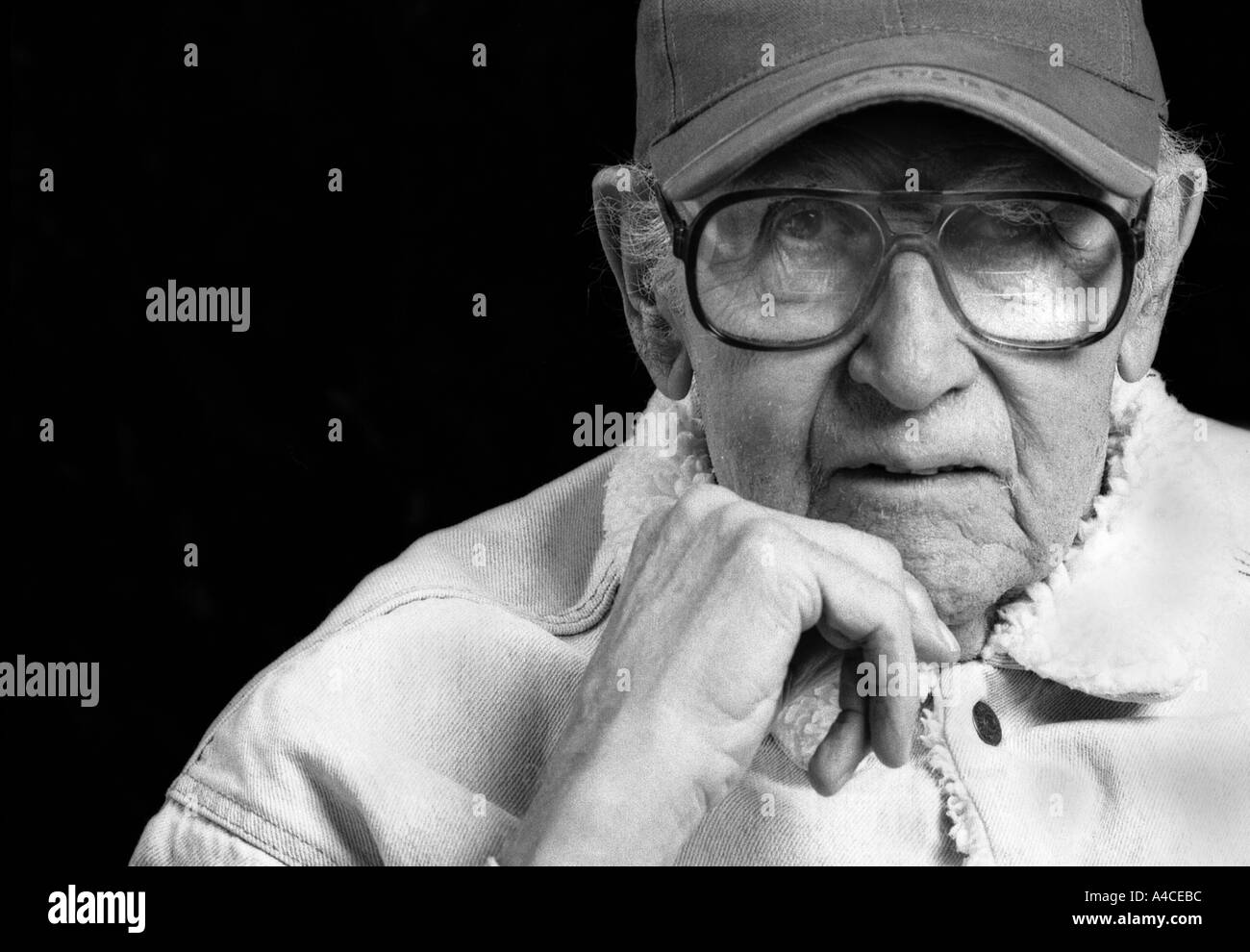 Older man thinking Black and White Stock Photos & Images - Alamy