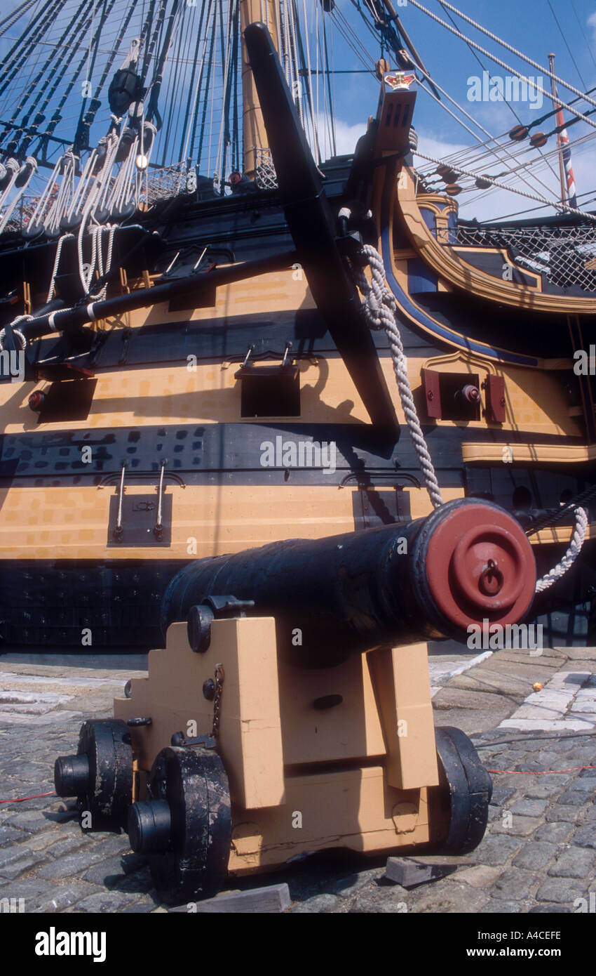 The 1st Rate warship HMS Victory commissioned in 1778 seen at ...