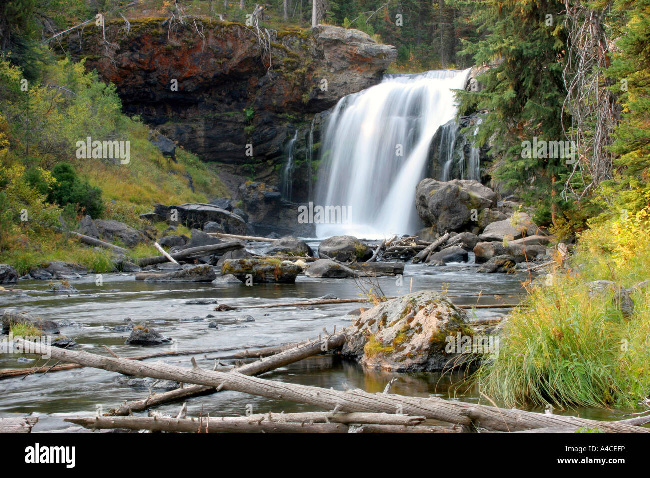 moose falls, yellowstone national park Stock Photo - Alamy