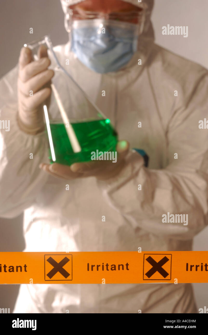 Technician with biological waste Stock Photo - Alamy