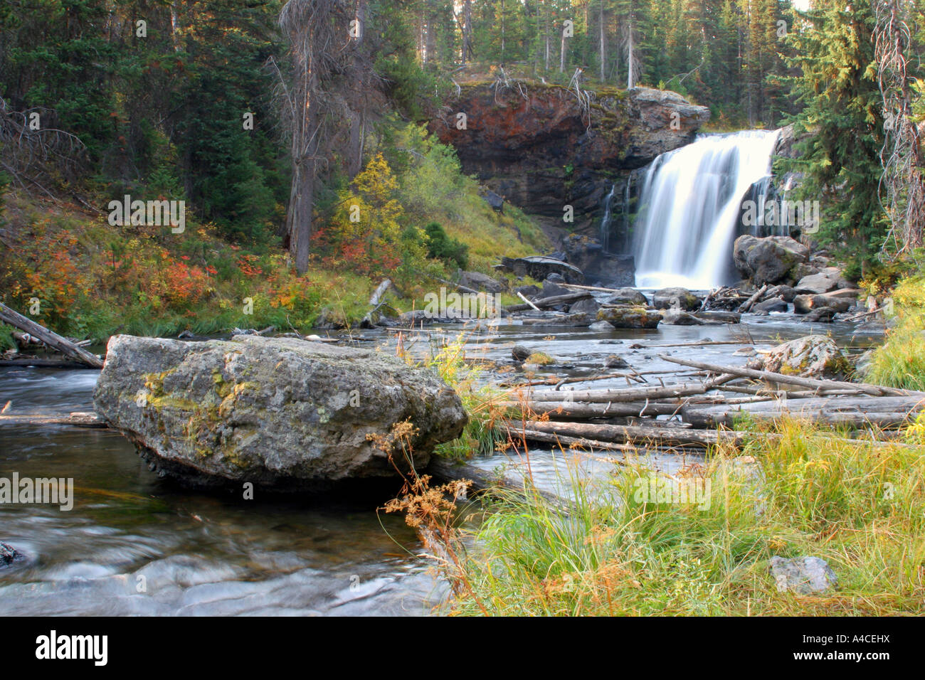 moose falls, yellowstone national park Stock Photo - Alamy