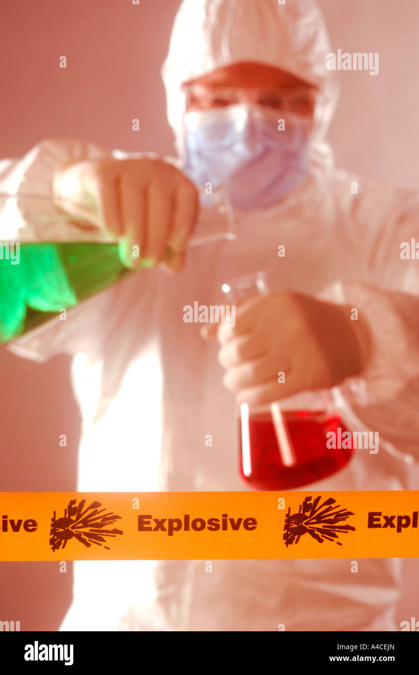 Technician mixing explosive liquid hi-res stock photography and images ...