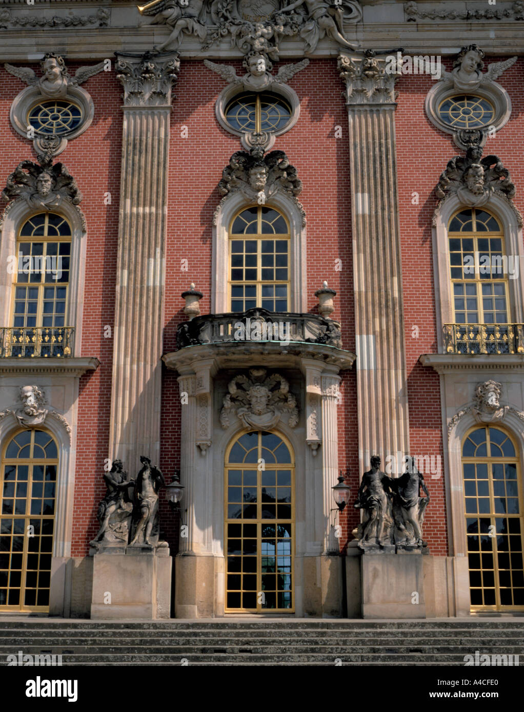 Architectural detail of main entrance, Neues Palais (New Palace ...