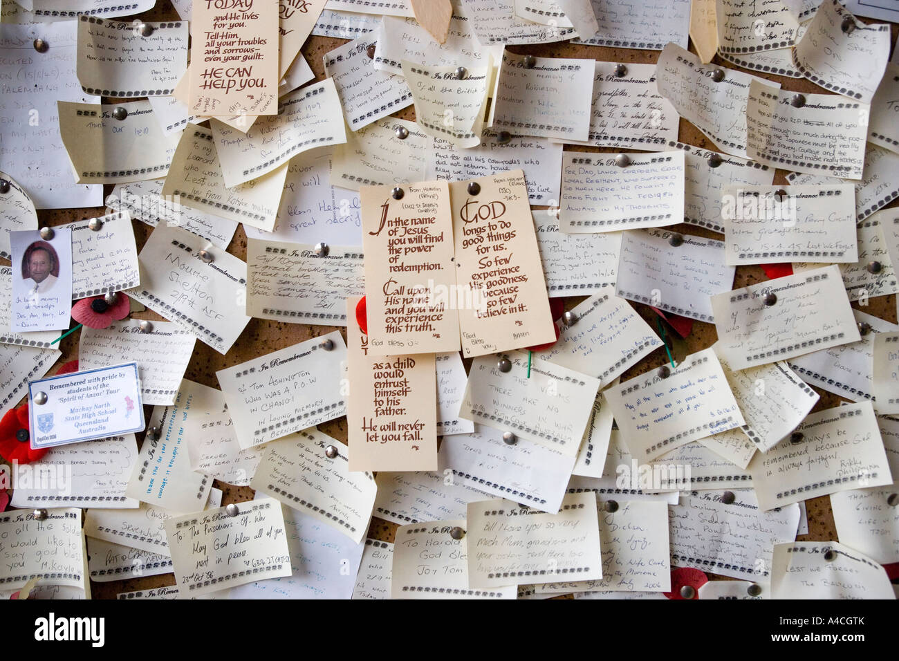 Rememberance Notice Board Changi Prison Chapel singapore Stock Photo ...