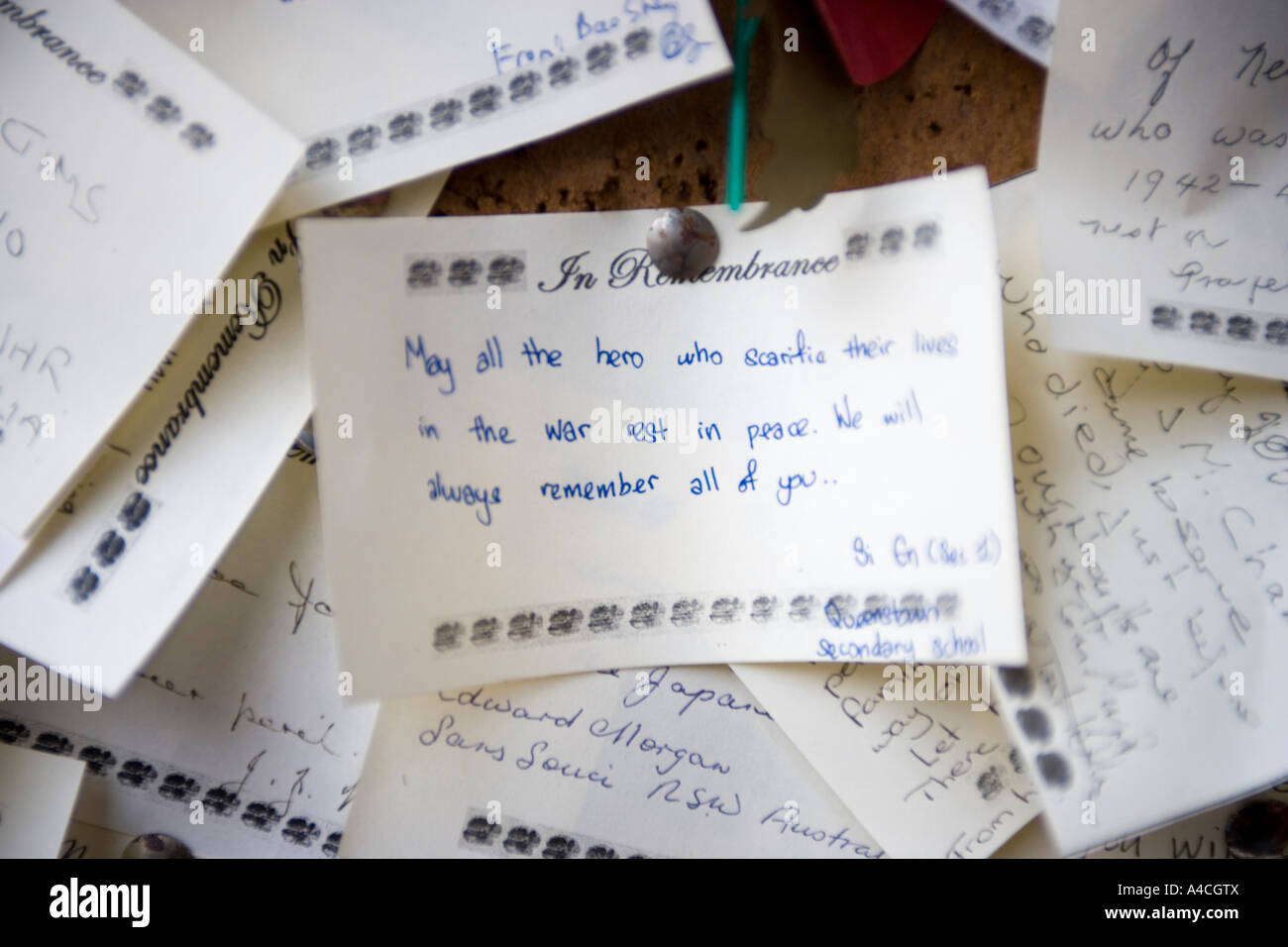 Rememberance Notice Board Changi Prison Chapel Stock Photo - Alamy