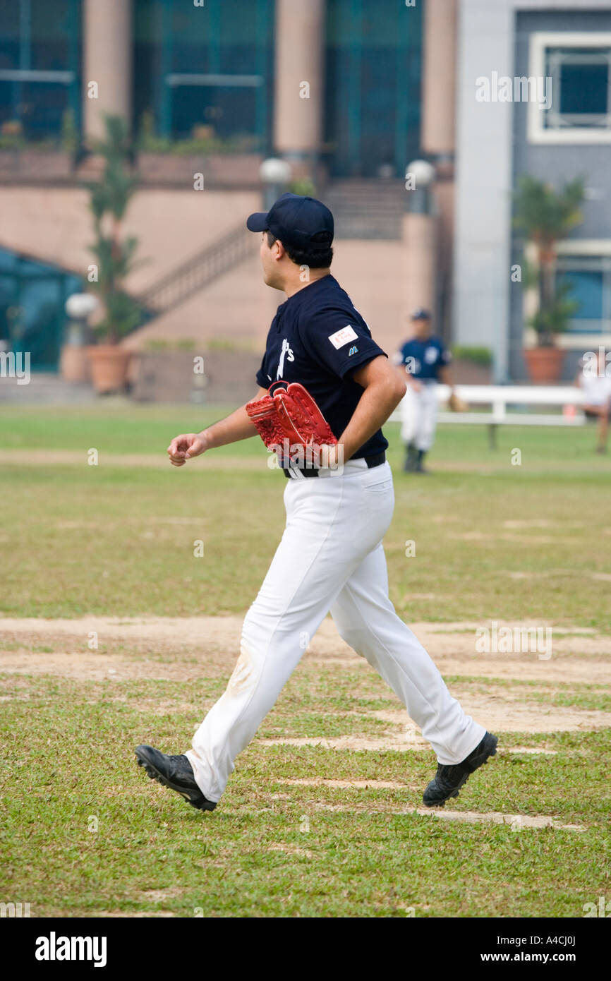 Baseball Player The Padang Singapore Stock Photo - Alamy