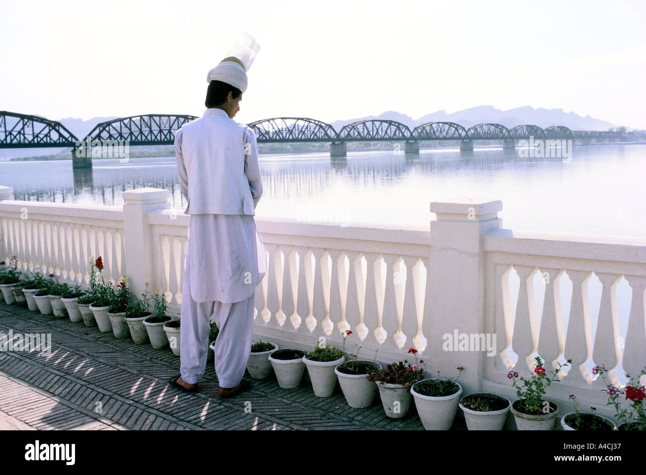 The railway bridge at Kalabagh, seen from The Nawab of Kalabagh`s guest ...