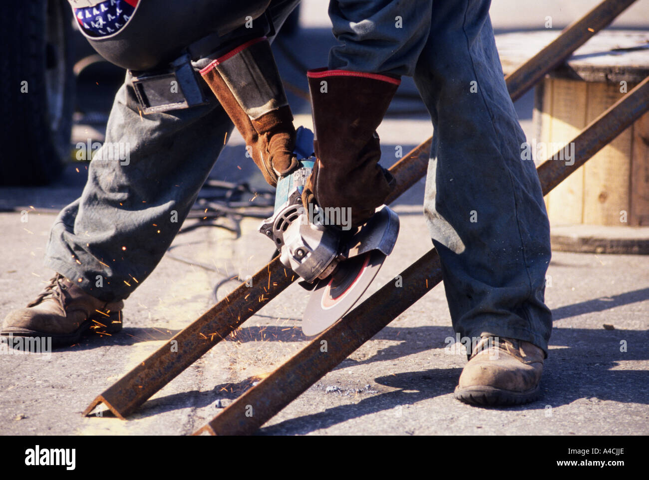 Worker male grinding steel hi-res stock photography and images - Alamy