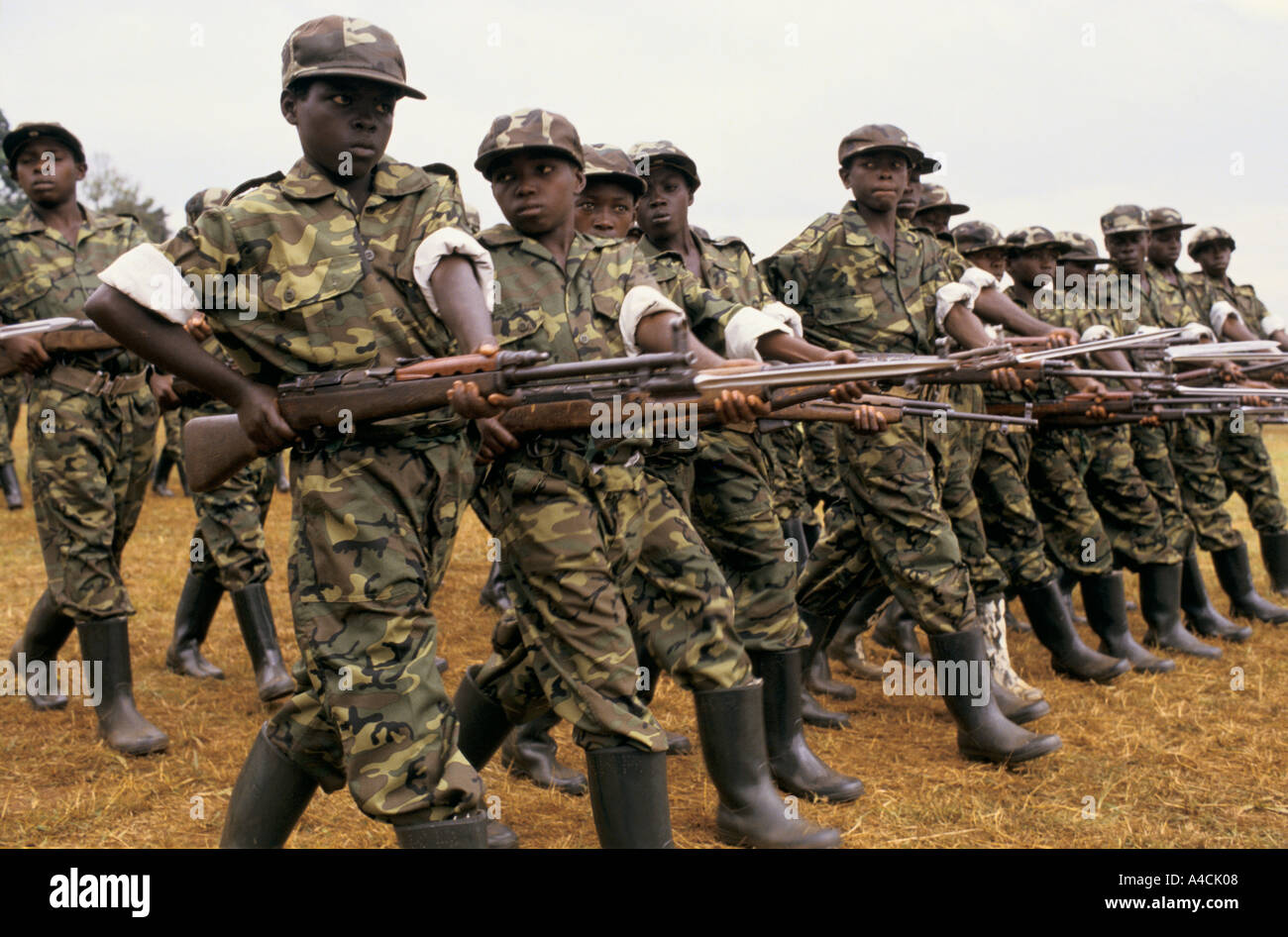 Boy soldiers in the Ugandan Army in Kampala to celebrate the first ...