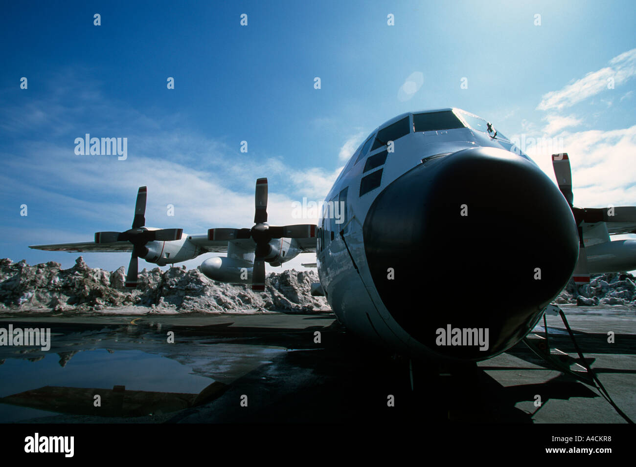 USCG International Ice Patrol HC130 Hercules on the airfield of St ...