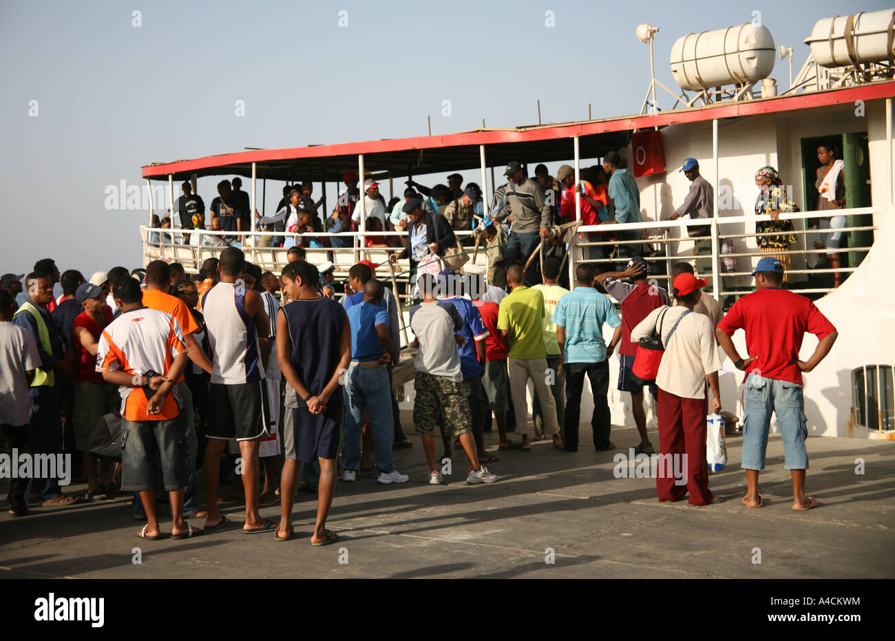 Waiting for the ferry to Mindelo at Porto Novo Stock Photo - Alamy