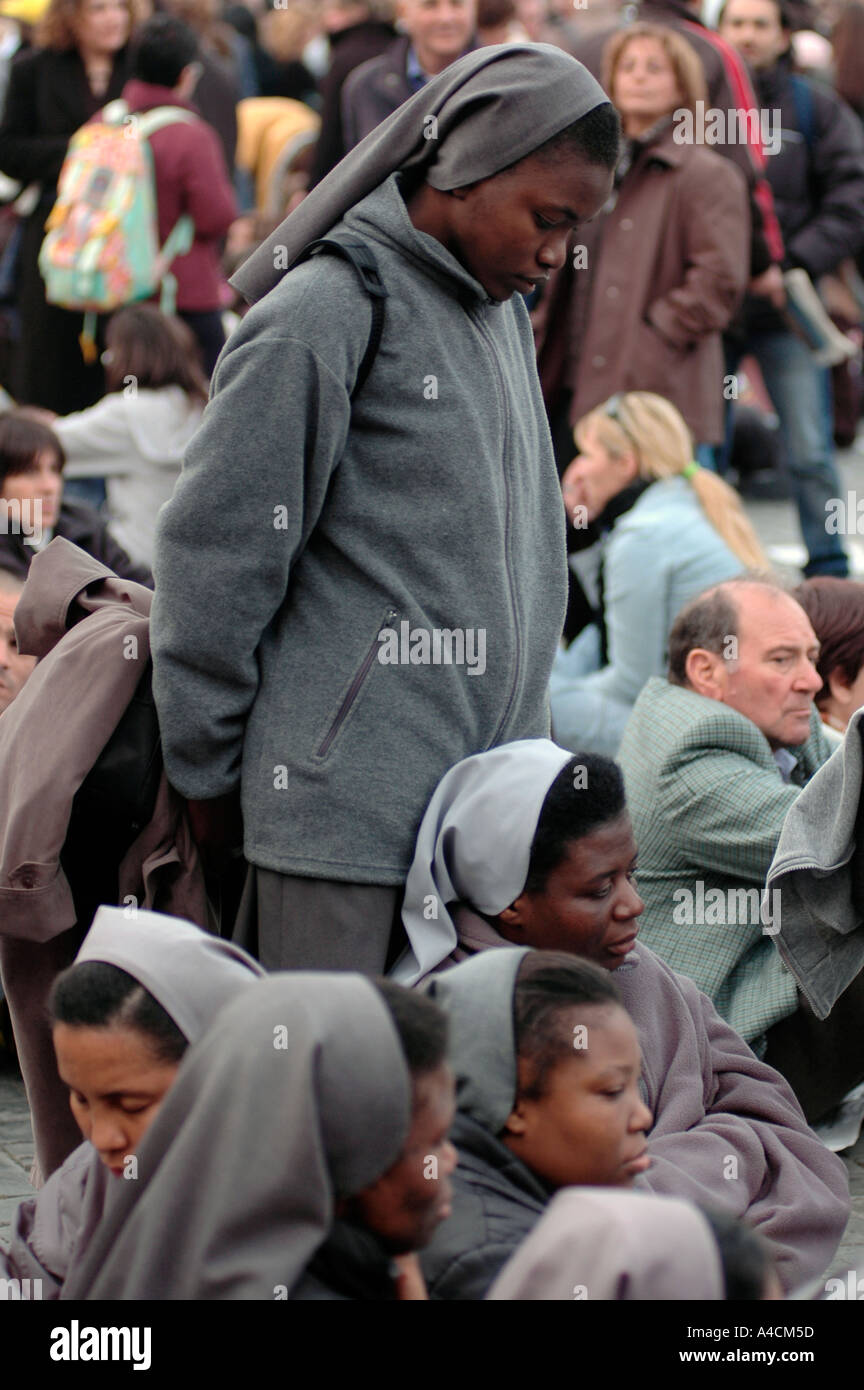 sad nunes preaching during funeral pope s Stock Photo - Alamy