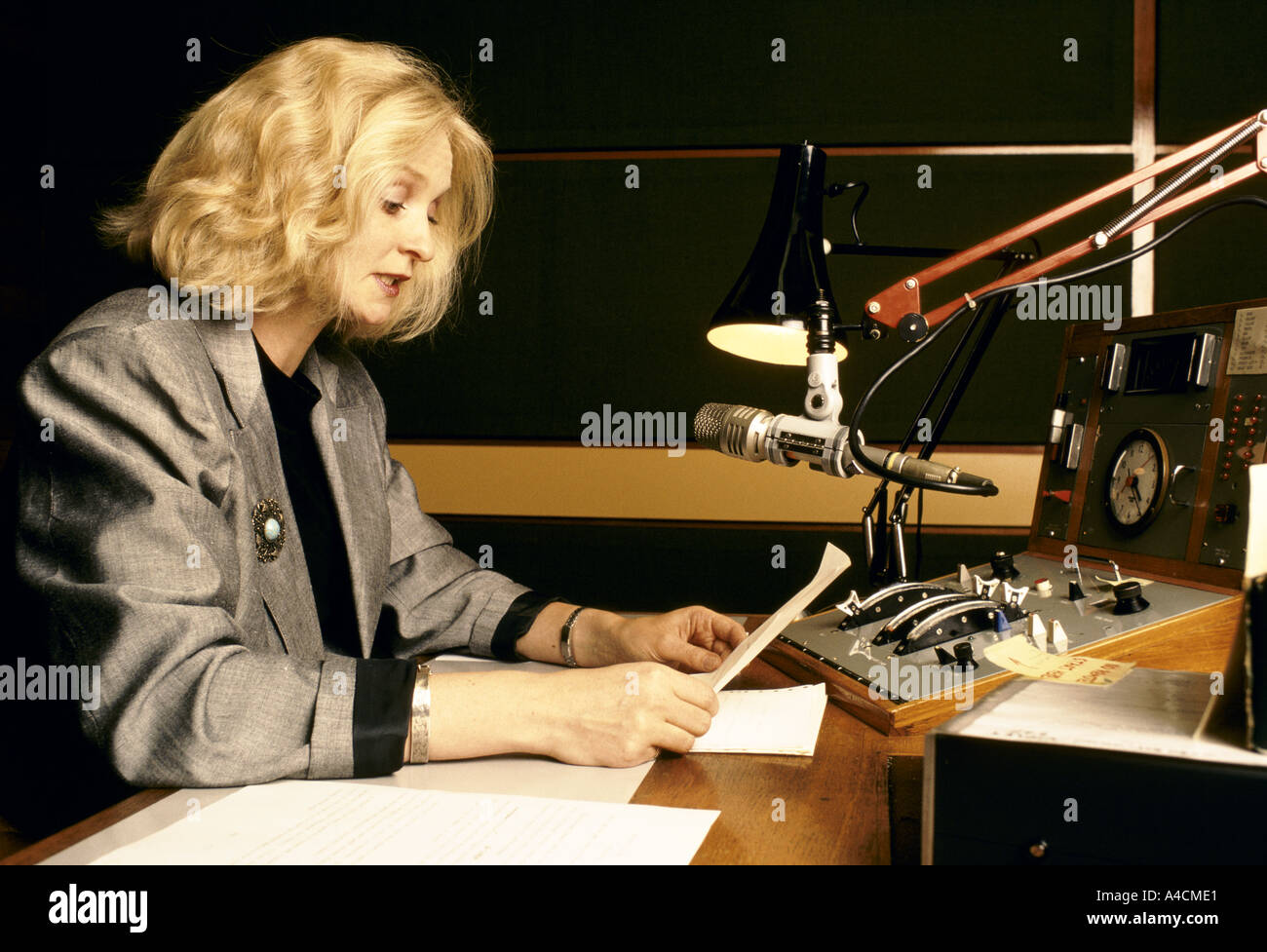 Deborah Mckenzie reading the hourly news bulletin on the BBC World ...