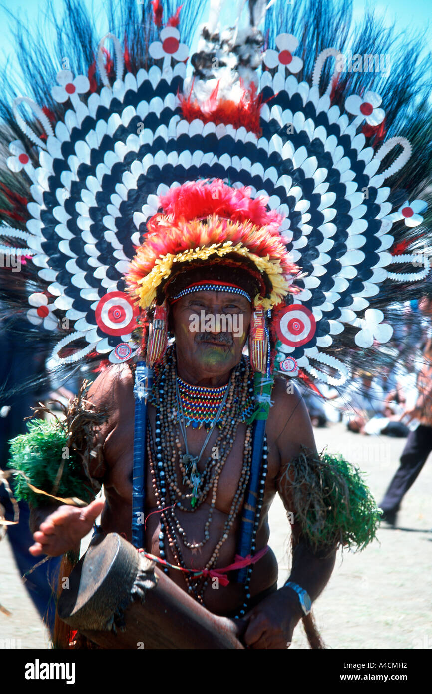 Papua new guinea man in tribal dress hi-res stock photography and ...