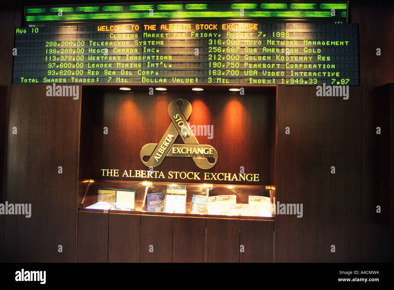 Alberta Stock Exchange visitors gallery Stock Photo - Alamy