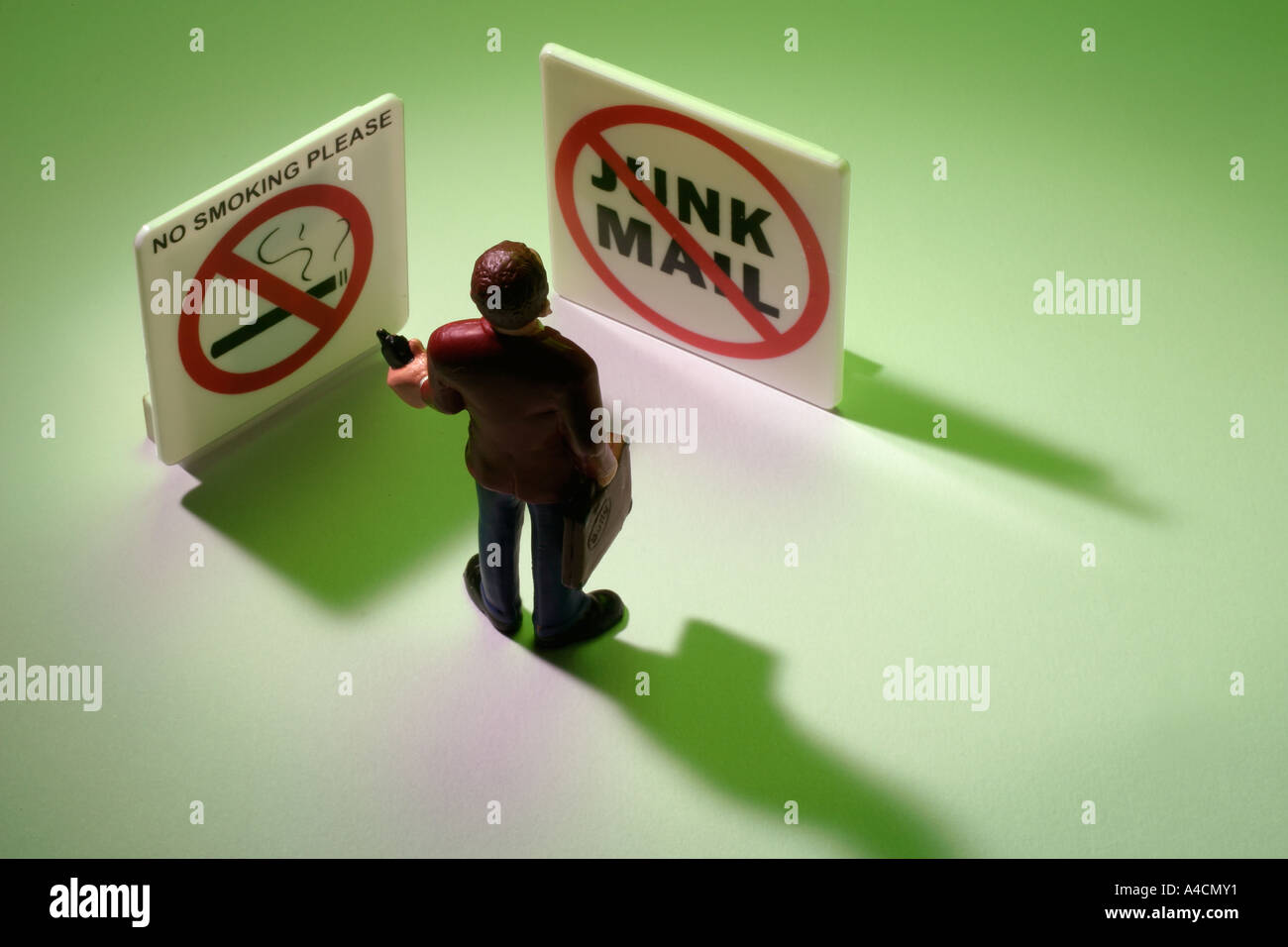 Businessman Figure and Signboards Stock Photo - Alamy