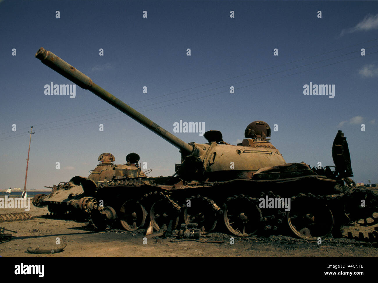 burnt out tanks massawa eritrea 11 1990 Stock Photo - Alamy