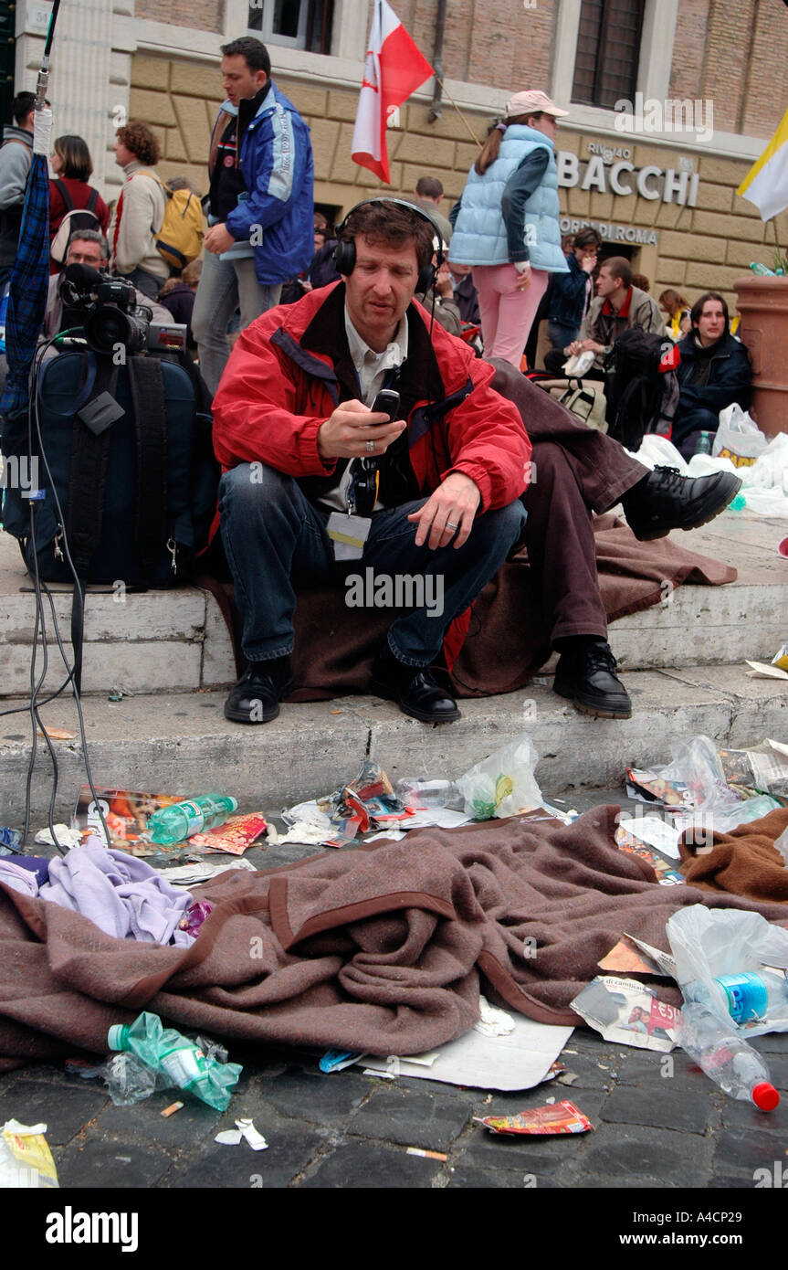 tired journalist sitting in v d reconciliaton Stock Photo - Alamy