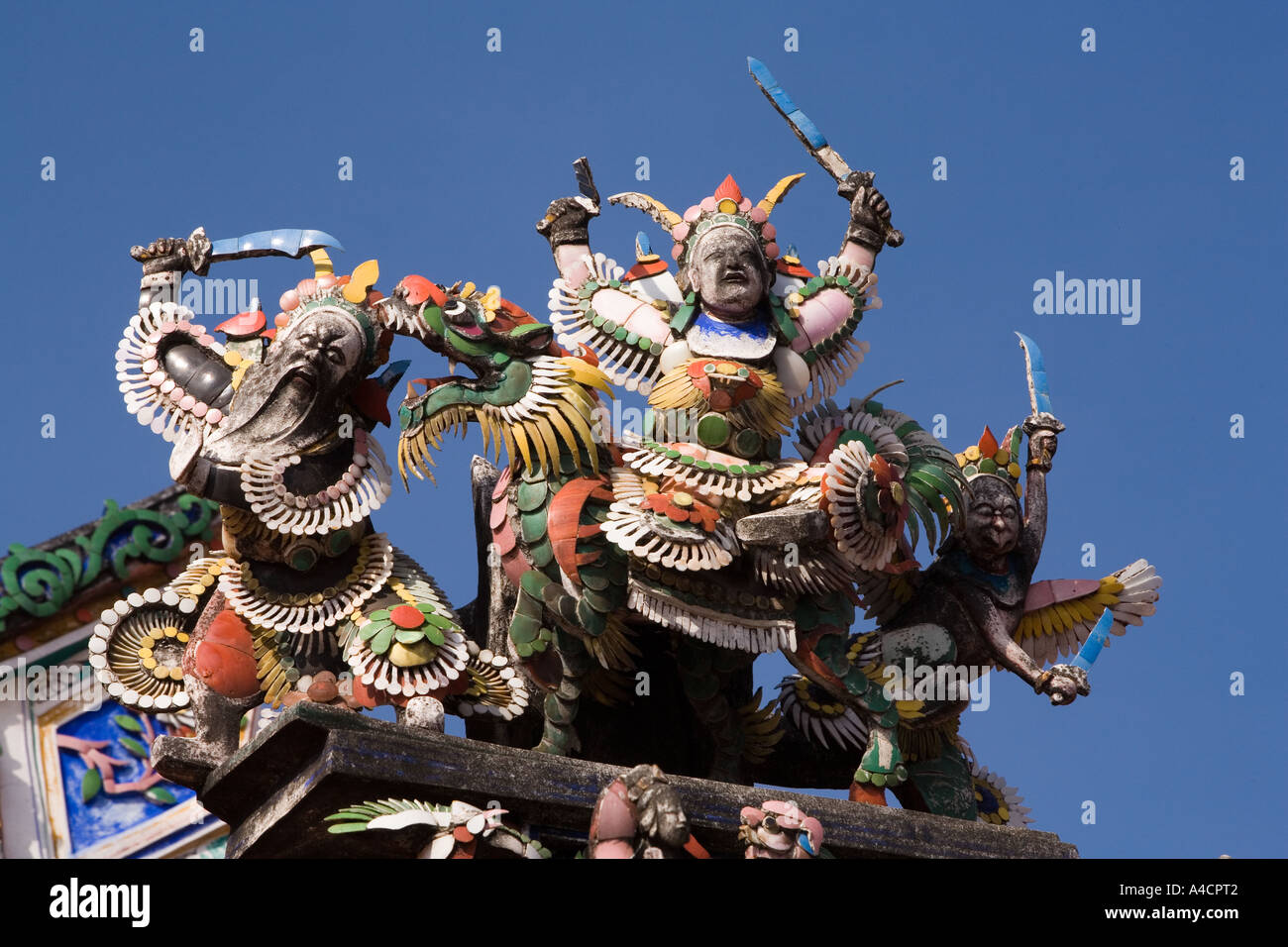 Malaysia Melaka Jalan Tokong Cheng Hoon Teng Temple roof detail Stock ...