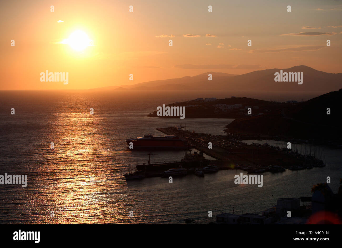 Sea view at sunset Stock Photo - Alamy