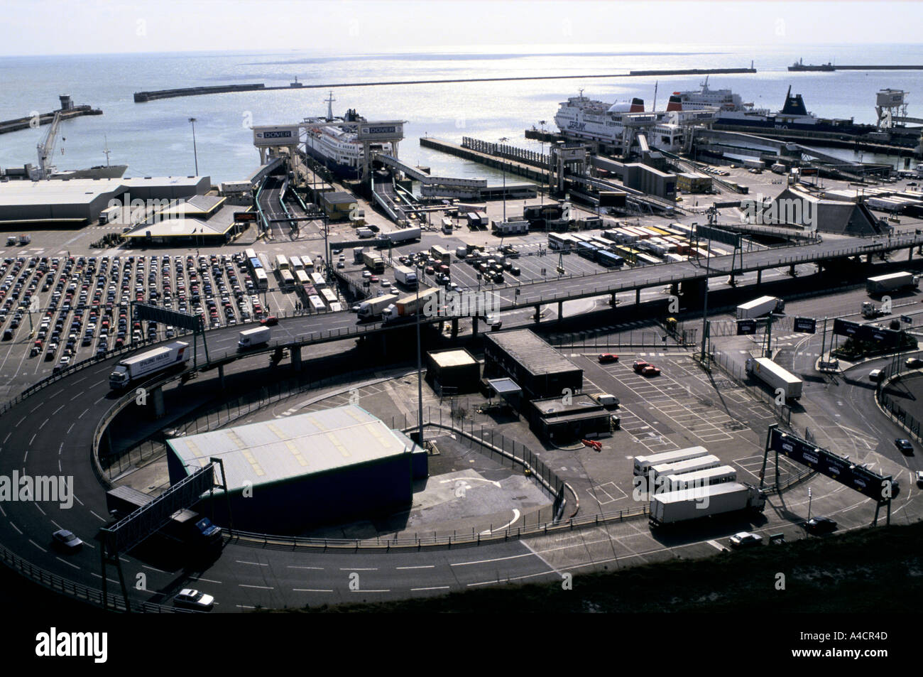 The car and truck ferry terminal at Dover on England's south east coast ...