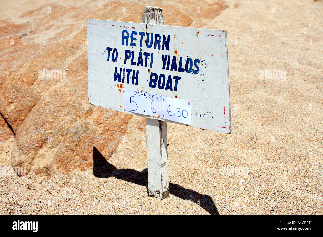 Sign for boat departure Stock Photo - Alamy