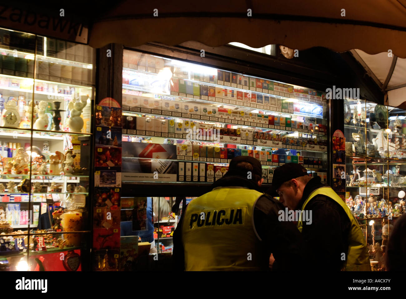 Polish polismen near night kiosk in Sopot, Poland Stock Photo - Alamy