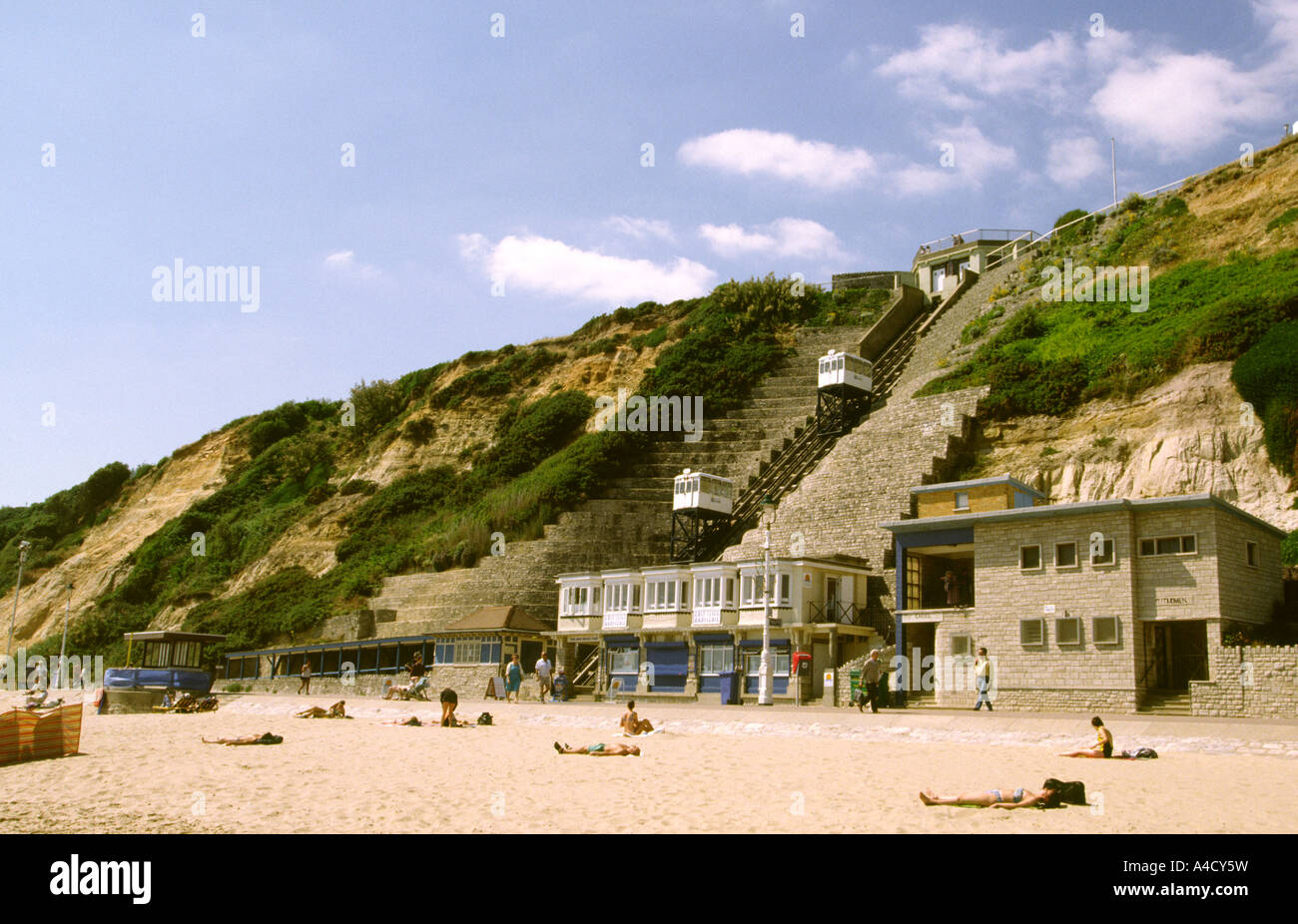 UK Dorset Bournemouth beach the cliff railway Stock Photo - Alamy