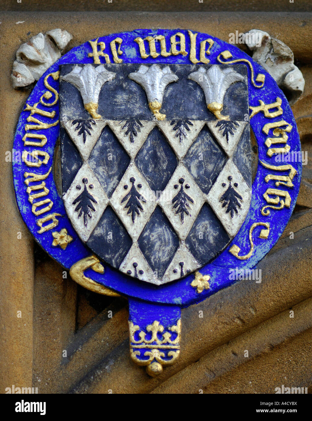 Stone Crest on Magdalen College Oxford Stock Photo - Alamy