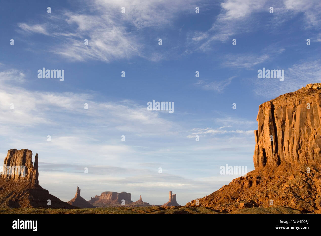 Monument Valley in evening light, Arizona Stock Photo - Alamy