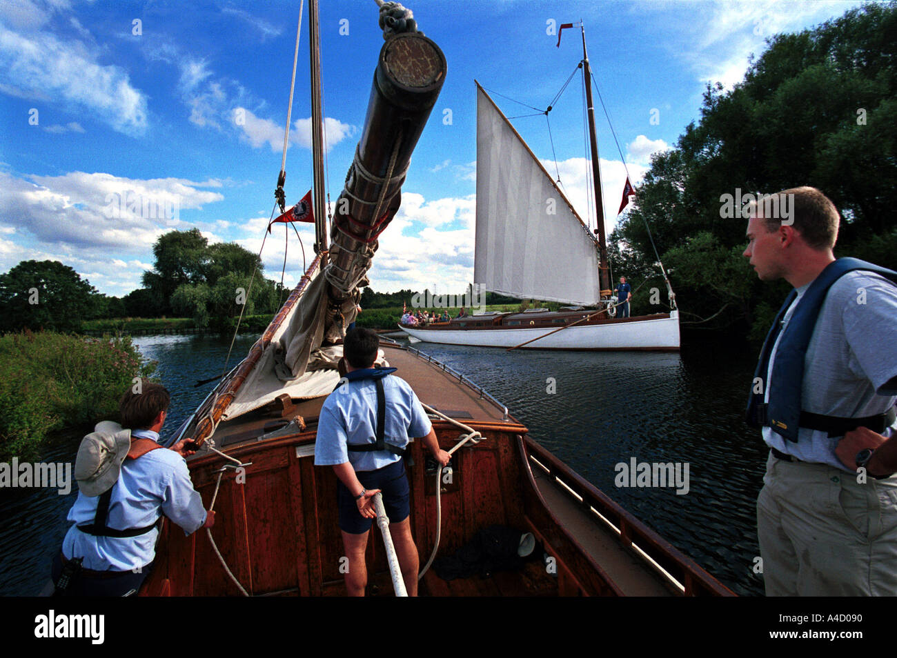 WHERRIES WHERRY SAIL BOATS NORFOLK BROADS SAILING FUN FAMILY OLD Stock ...