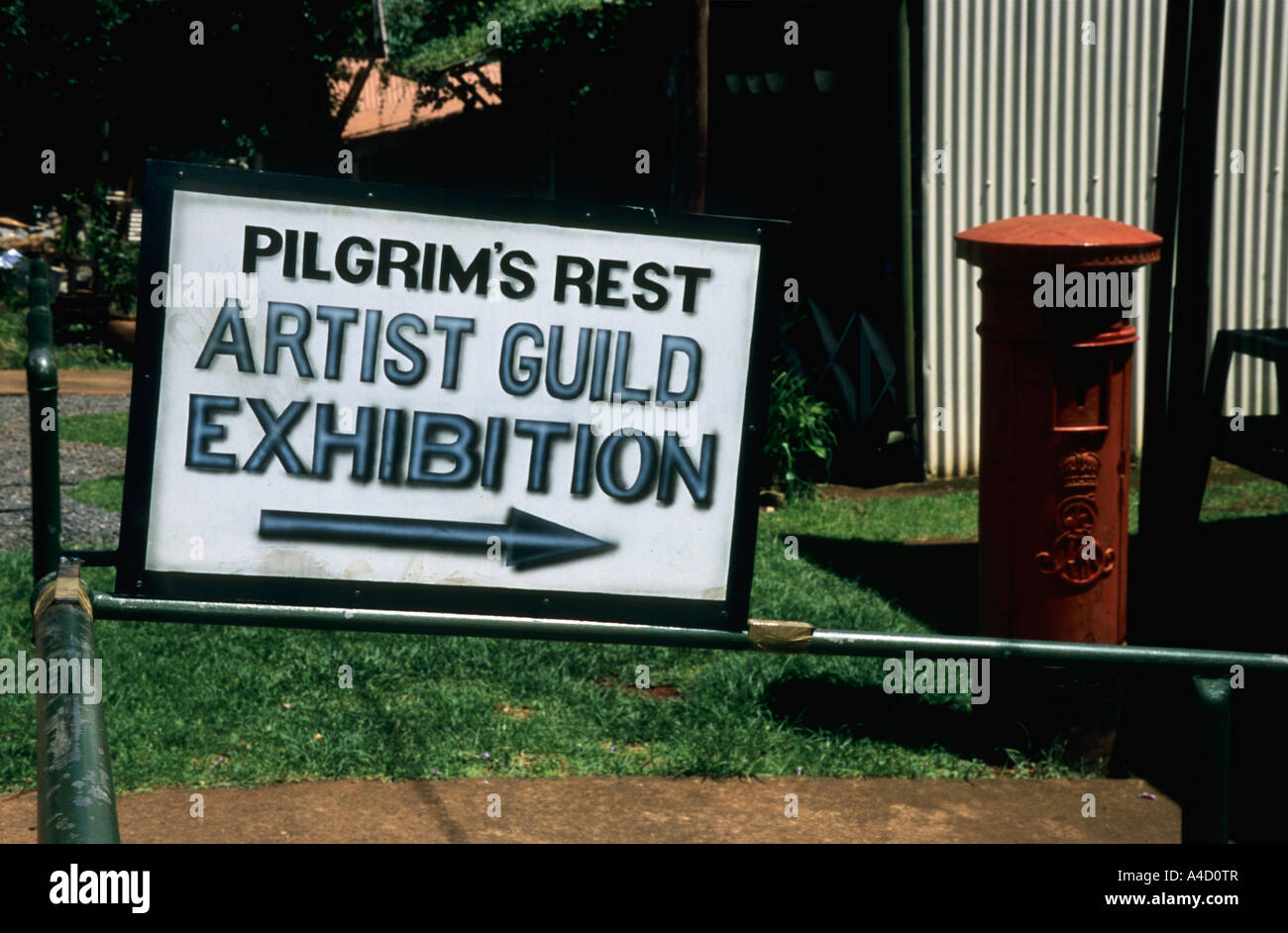 Sign historic gold mining town Pilgrims Rest Mpumalanga South Africa ...