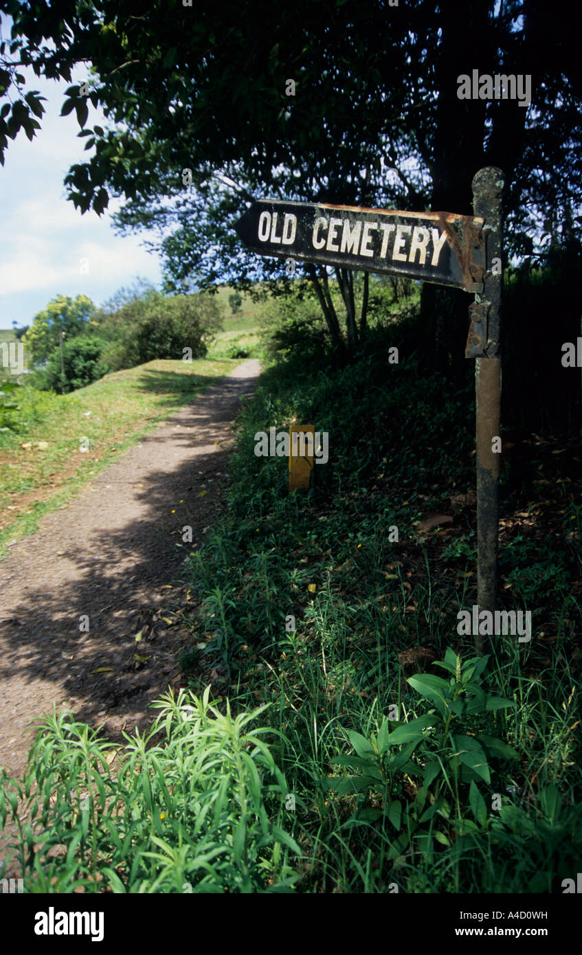 Sign pointing route to Old Cemetery in famous Gold Mining village ...